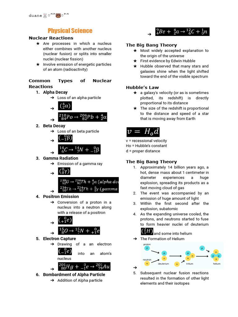Q3 Physical Science Reviewer | PDF | Nuclear Fusion | Nuclear Physics