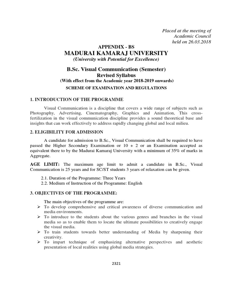 B.SC - Visual Communication | PDF | Drawing | Camera Lens