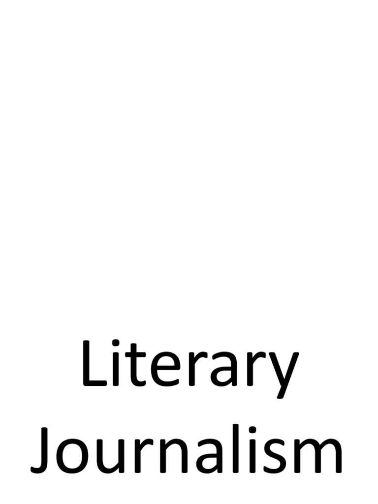 Literary Journalism | PDF | General Fiction