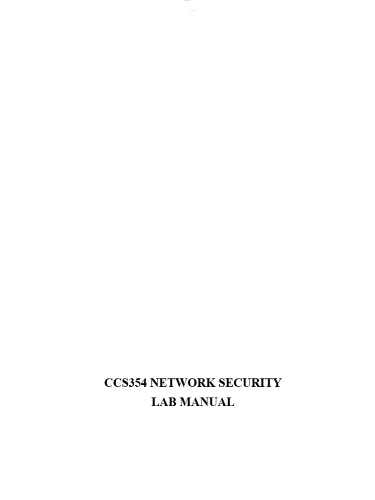 CCS354 Network Security Lab Manual | PDF | Internet Protocol Suite | Transmission Control Protocol