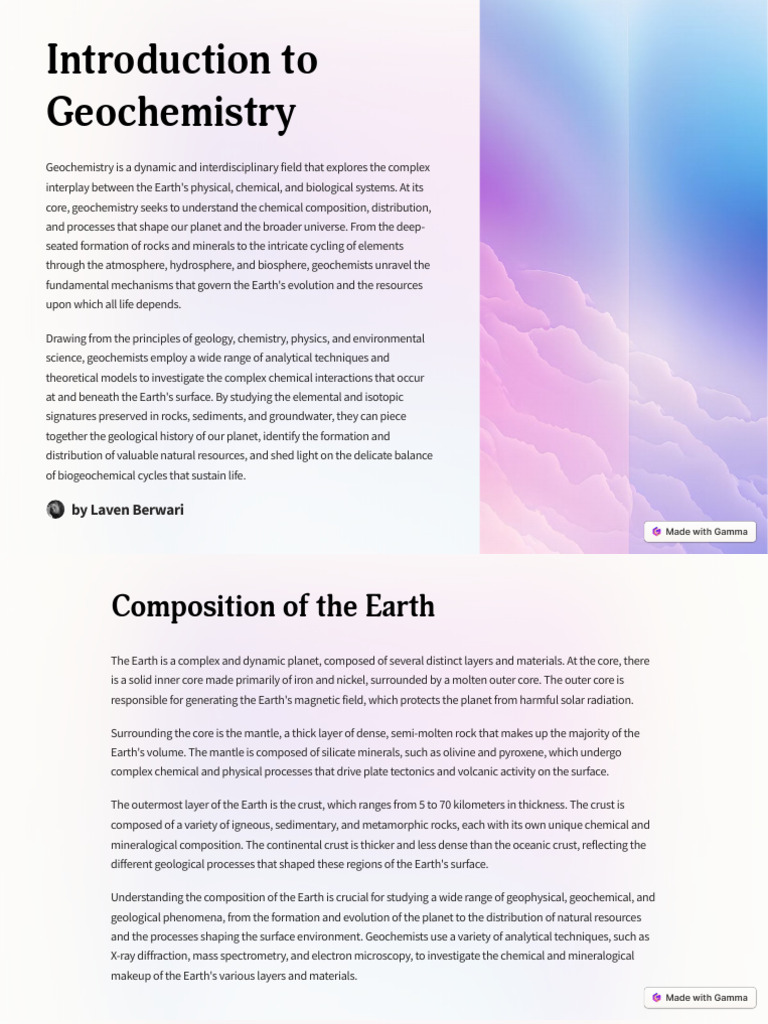 Introduction To Geochemistry | PDF | Earth Sciences | Geochemistry