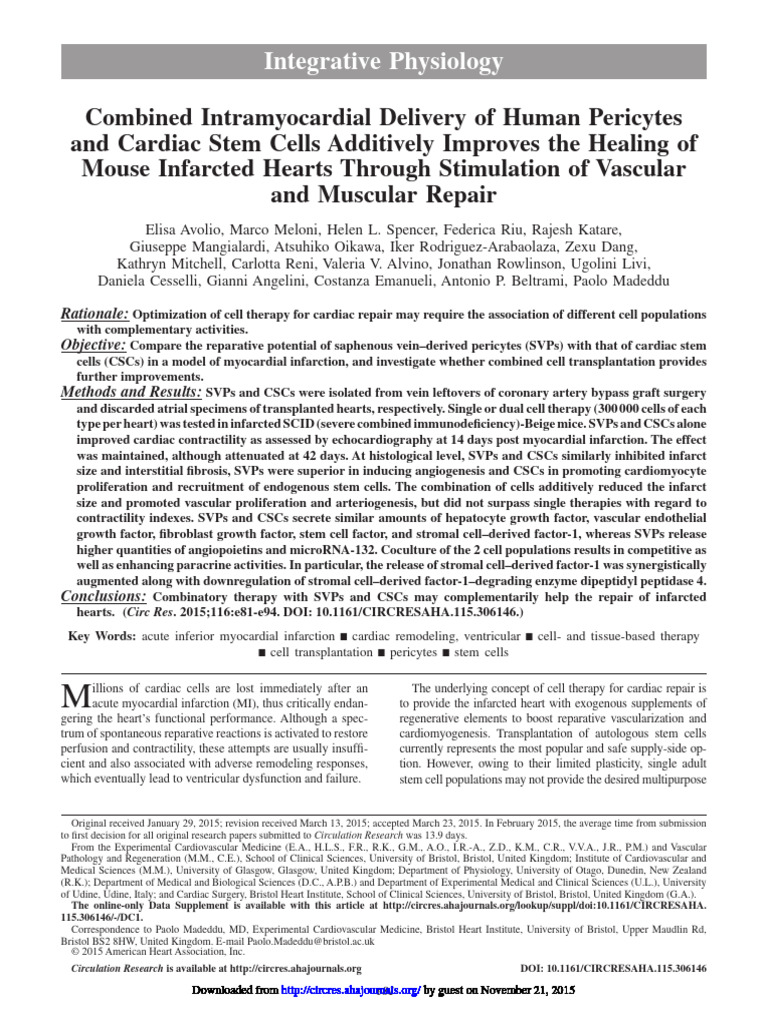 Circulation Research-2015 - E81-94 | PDF | Cardiac Muscle | Stem Cell