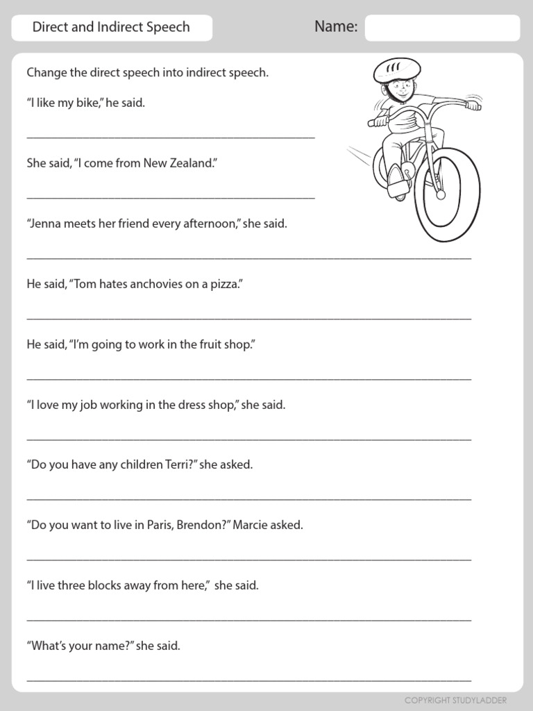 Studyladder Direct And Indirect Speech Pdf