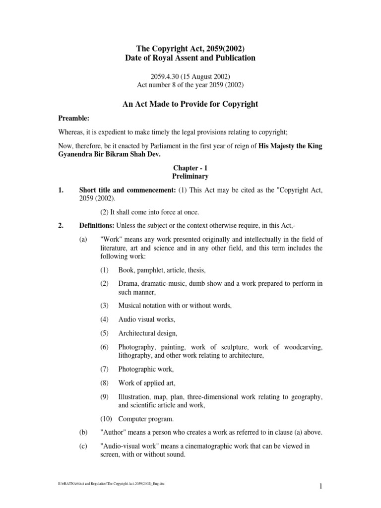 The Copyright Act - 1 - 1573122046 | PDF | Copyright | Copyright ...
