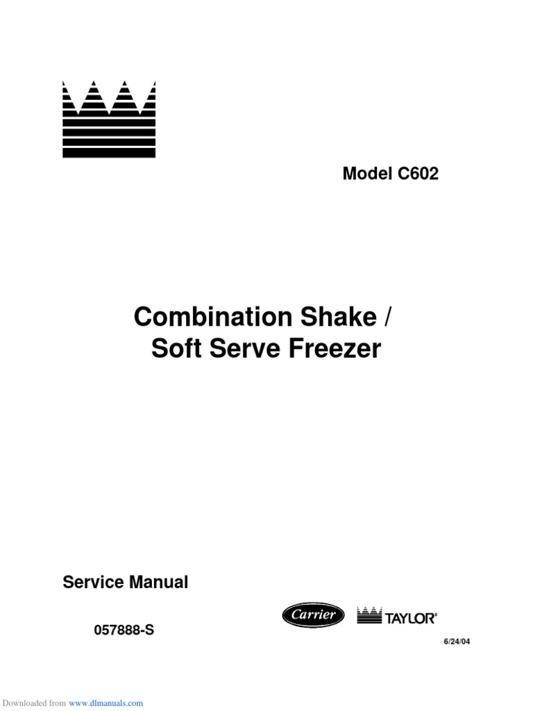 Taylor C602 Service Manual | PDF | Refrigerator | Manufactured Goods