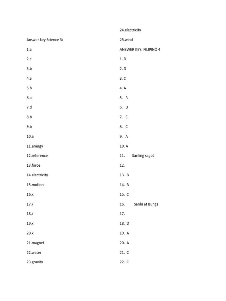 Science Answer Key Pdf 1235