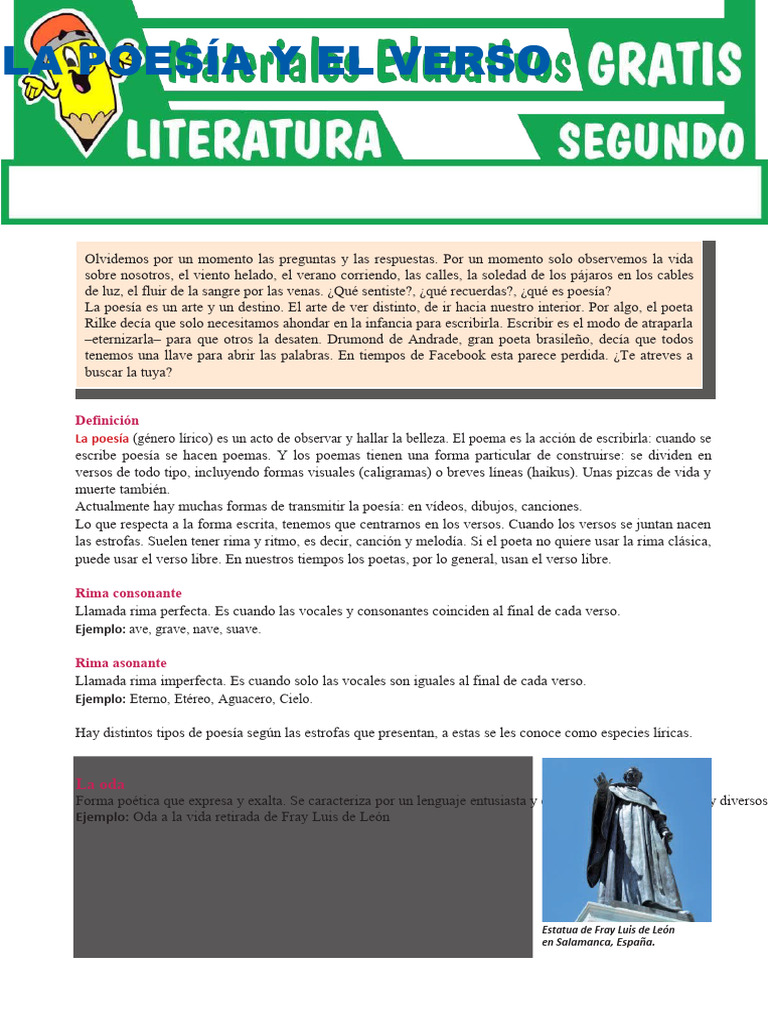 La-Poesía-y-el-Verso-para-Segundo-Grado-de-Secundaria | PDF | Poesía | Rima