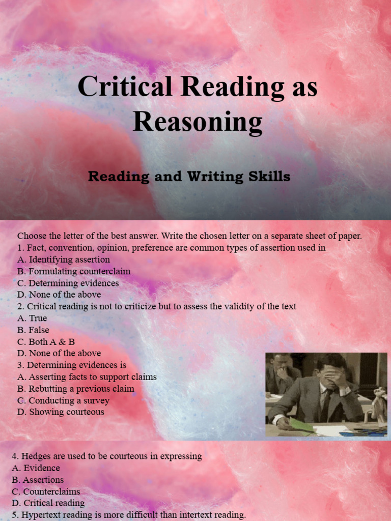 Critical Reading as Reasoning Explained | PDF | Reason | Argument