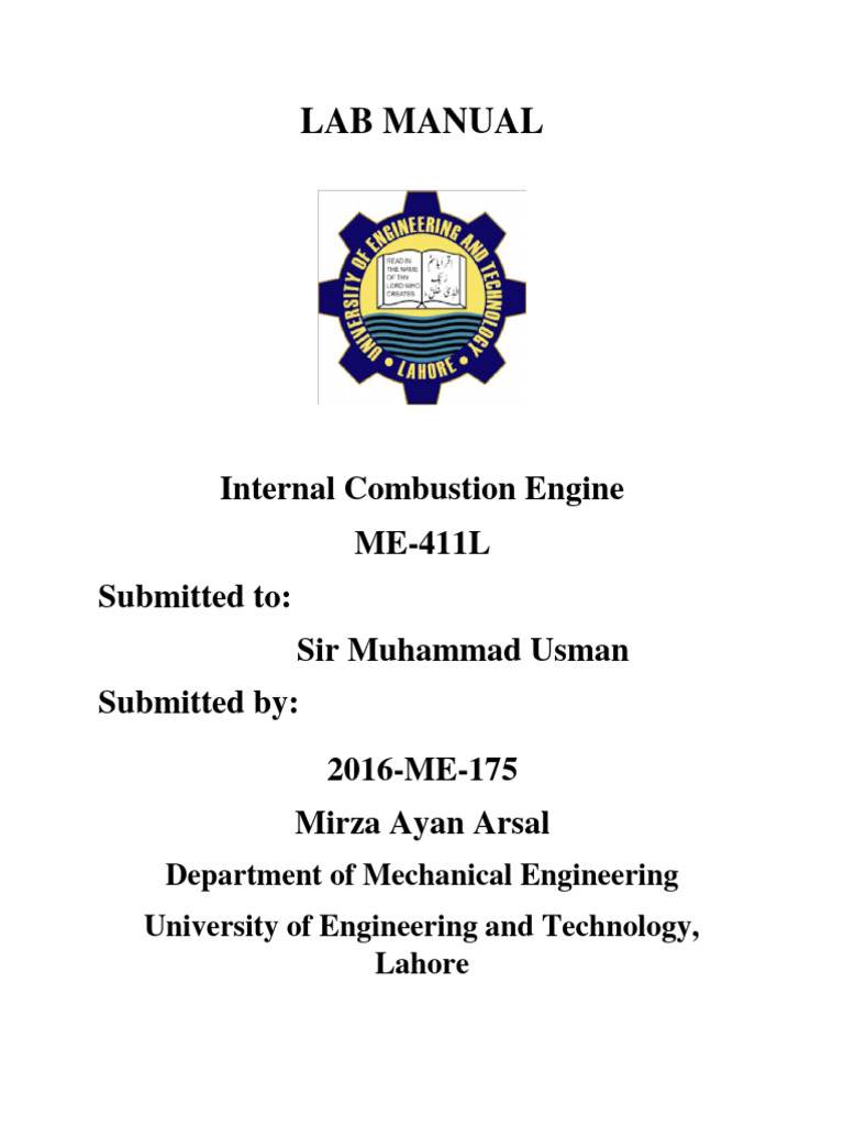 IC Engine Lab Projects | PDF | Internal Combustion Engine | Diesel Engine
