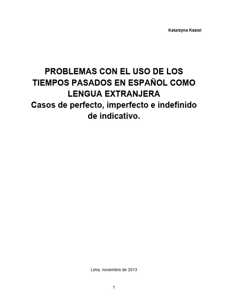 Problemas_con_el_uso_de_los_tiempos_pasa | PDF | Verbo | Segundo lenguaje