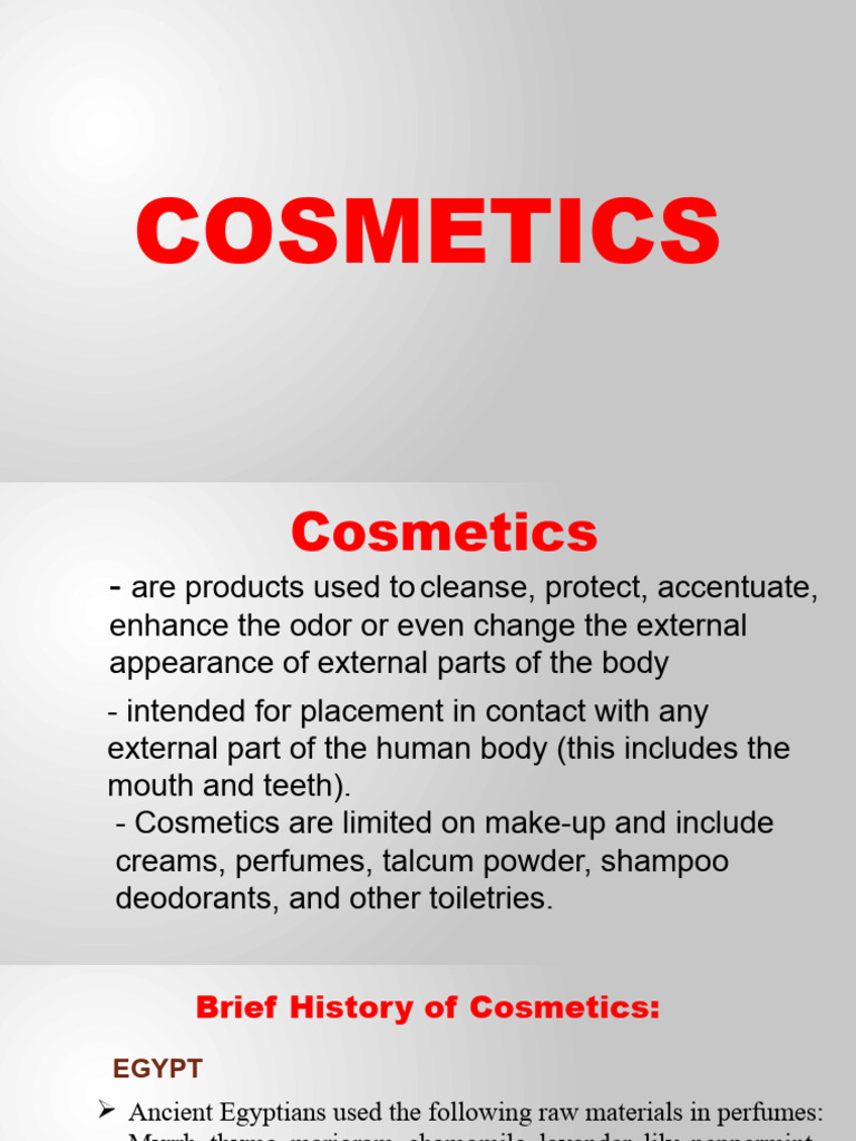 Cosmetics | PDF | Emulsion | Cosmetics