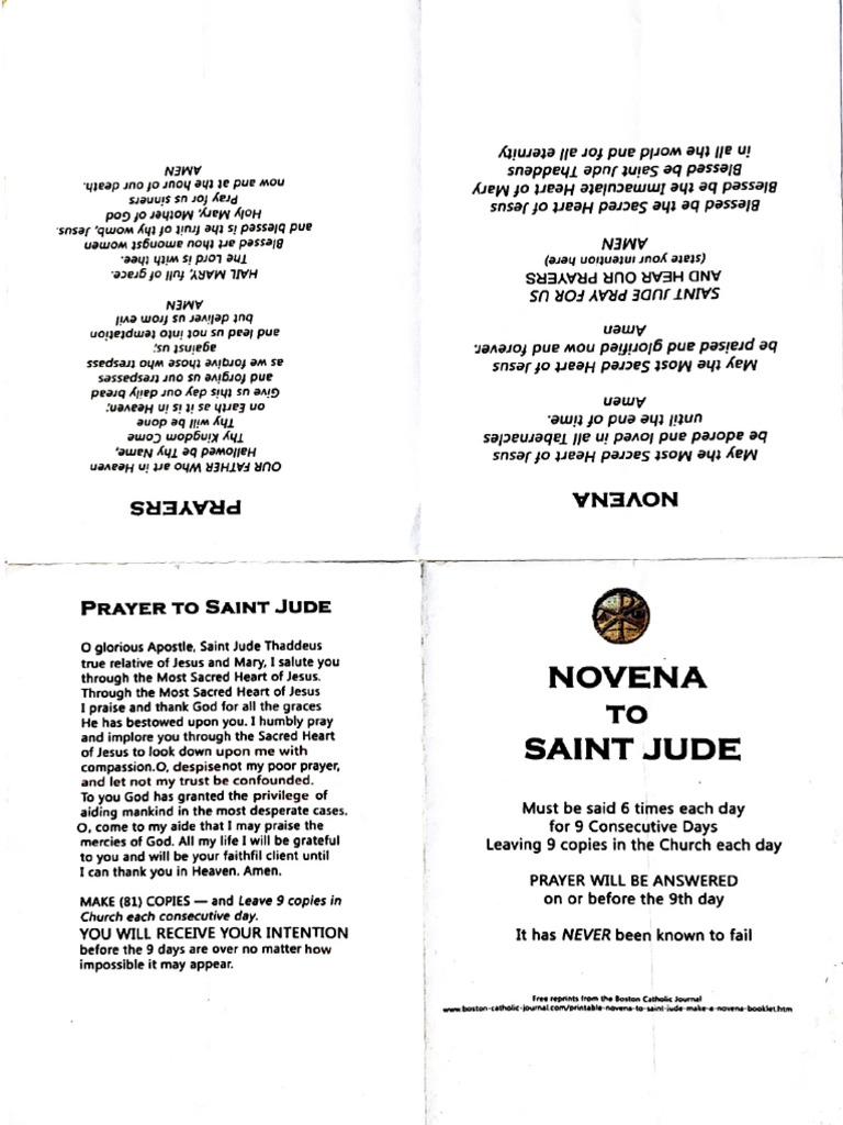 Novena To St. Jude | PDF