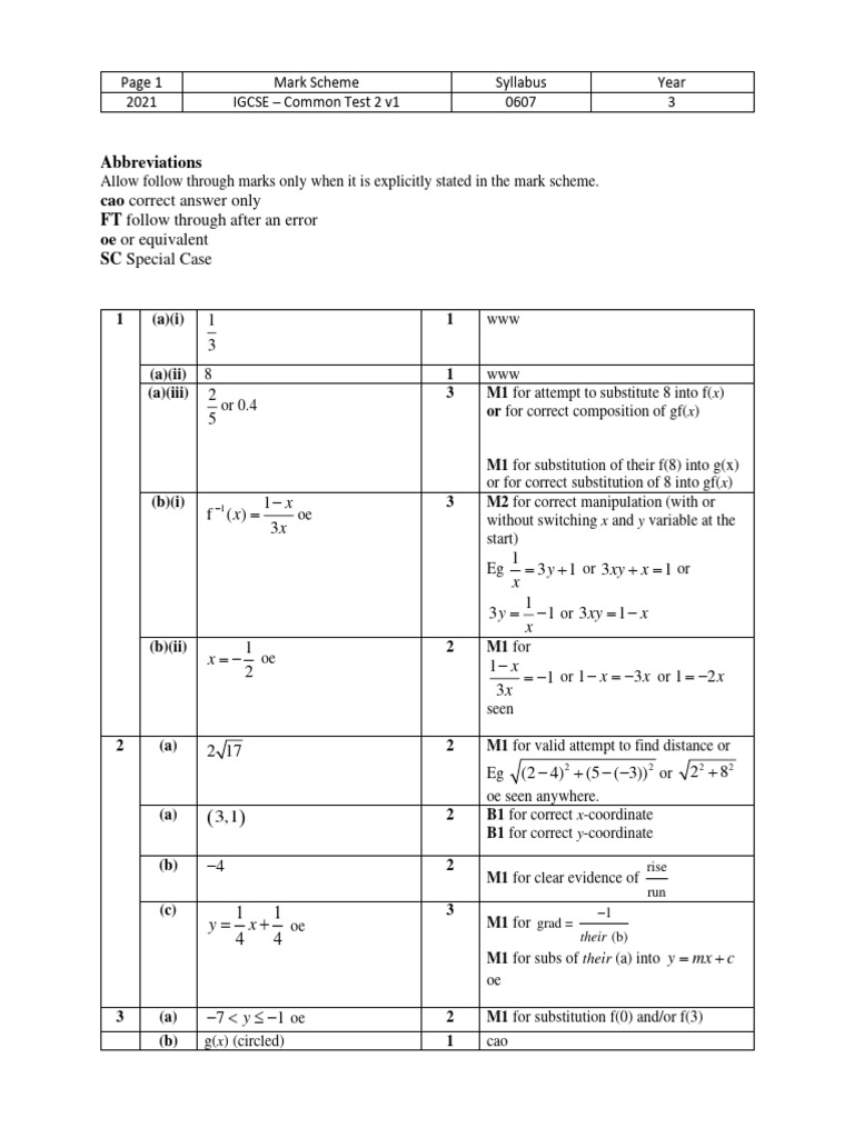 2021 Y3 Ma CT2 v1 (MS) | Download Free PDF | Mathematics | Mathematical Objects