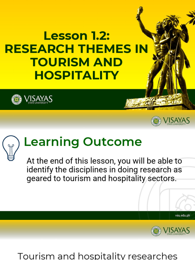 Lesson 1.2. Research Themes in Tourism and Hospitality Industry | PDF ...