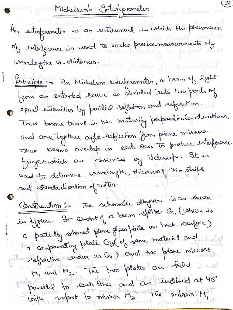 Interference-Michelson Interferometer | PDF