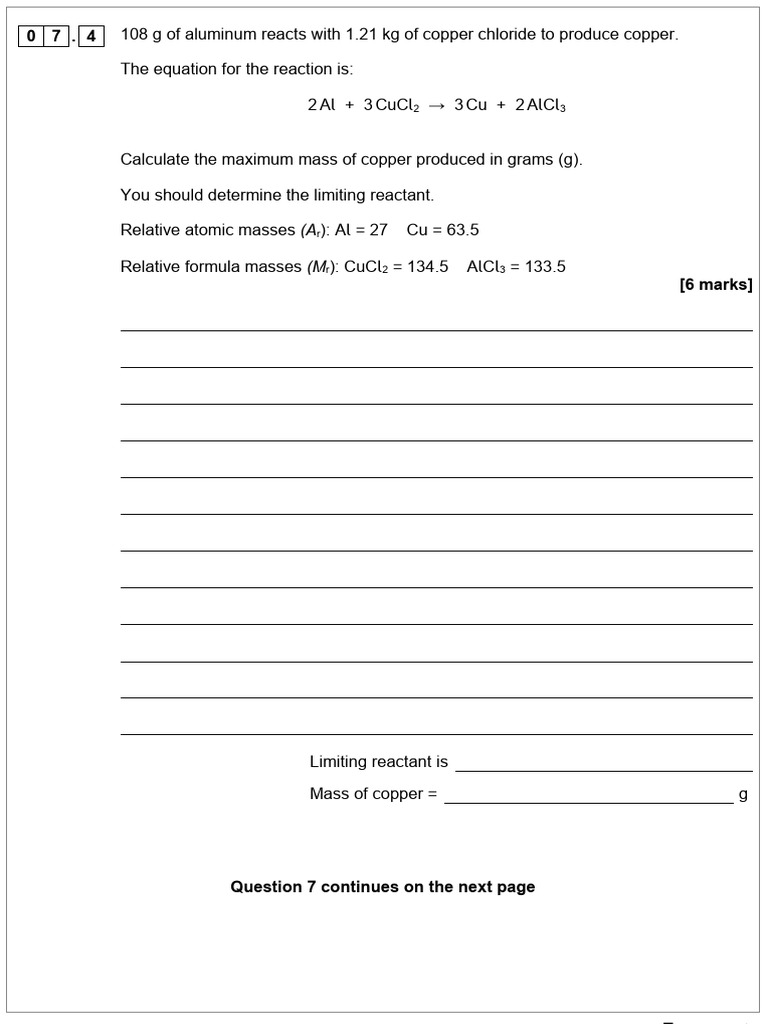 Quantitative Chemistry Aqa | PDF | Magnesium | Iron