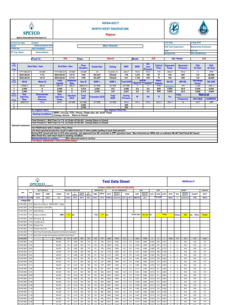 NWRA-0021T Main Result, TDS, Barton, Manual Reading, Graph | PDF ...