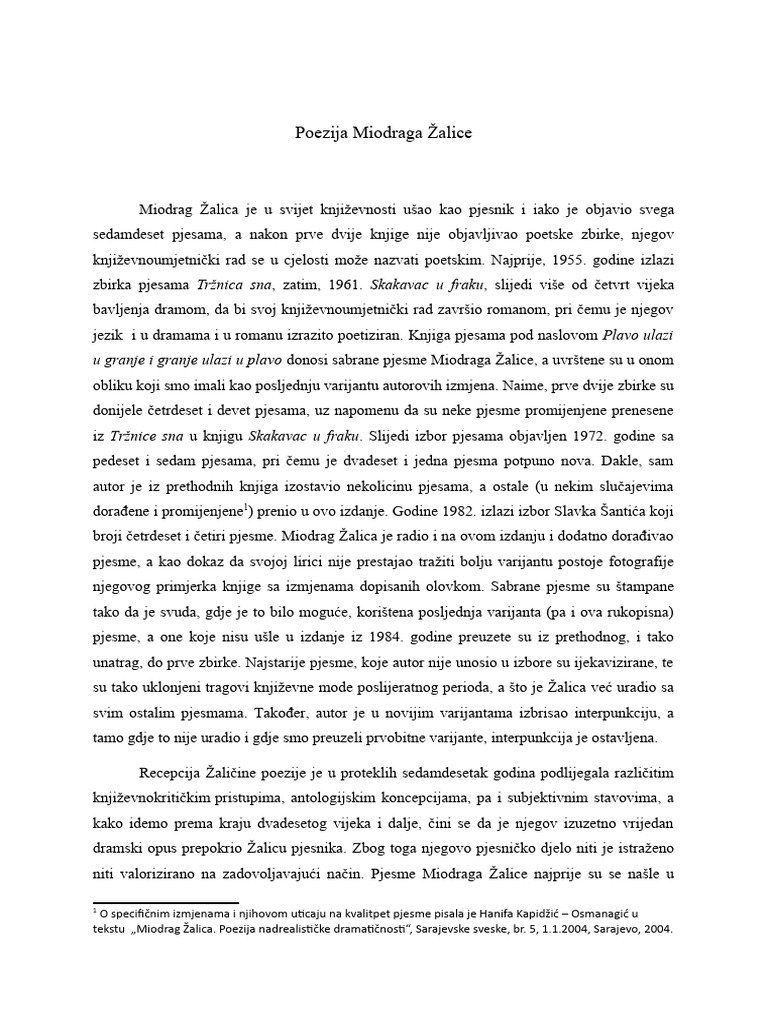 Miodrag Žalica Predgovor | PDF