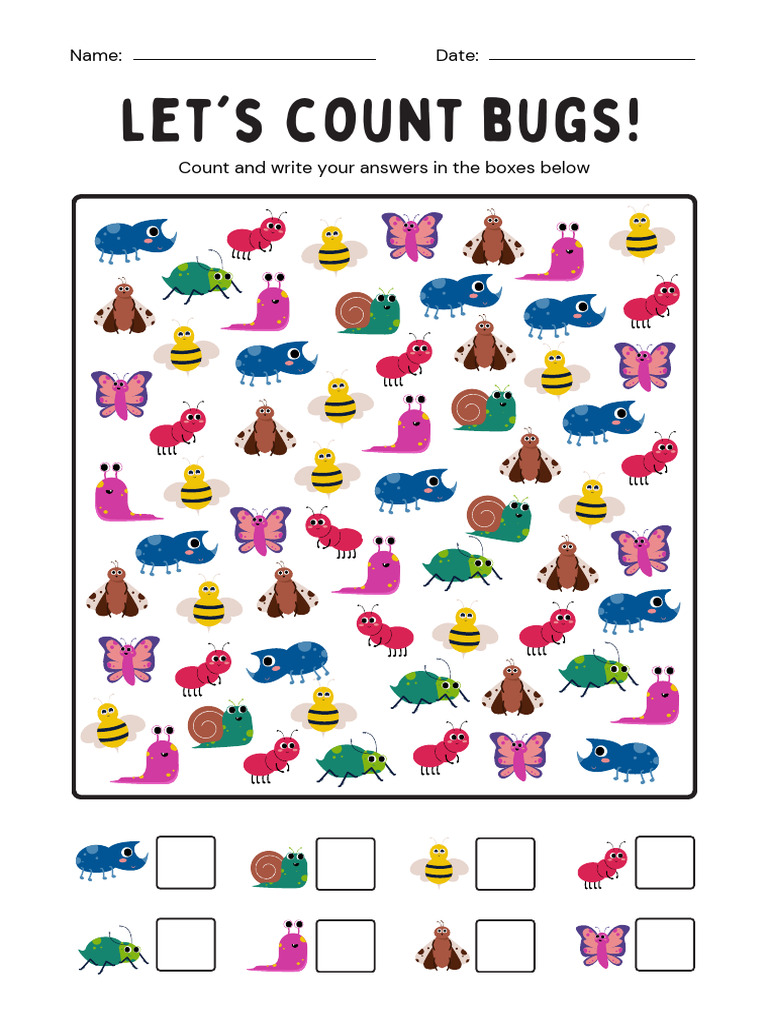 Fun Bug Counting and Coloring Activities | PDF