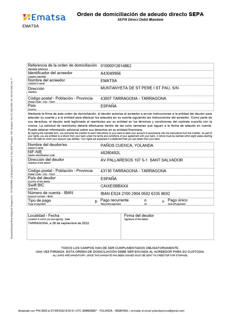 Mandato SEPA | PDF