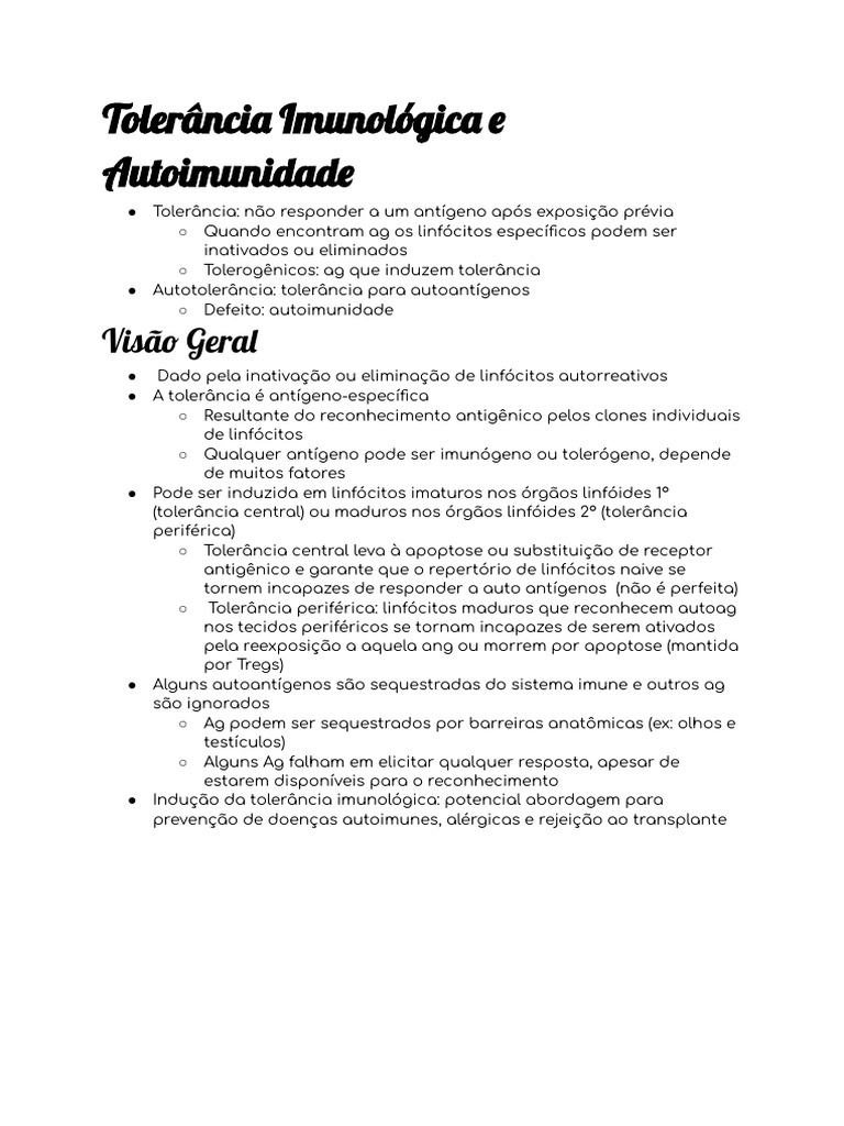 Cap 15 - Tolerância Imunológica e Autoimunidade | PDF | Apoptose | Célula T