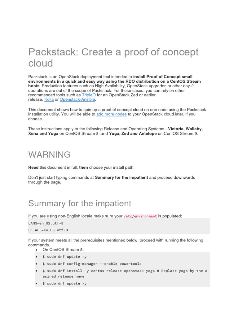 Configuration Et Installation Openstack Sous Centos 8 | PDF | System ...