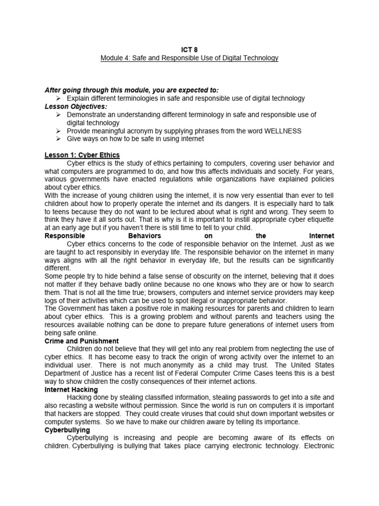 Lesson 1 Ict | PDF | Malware | Security