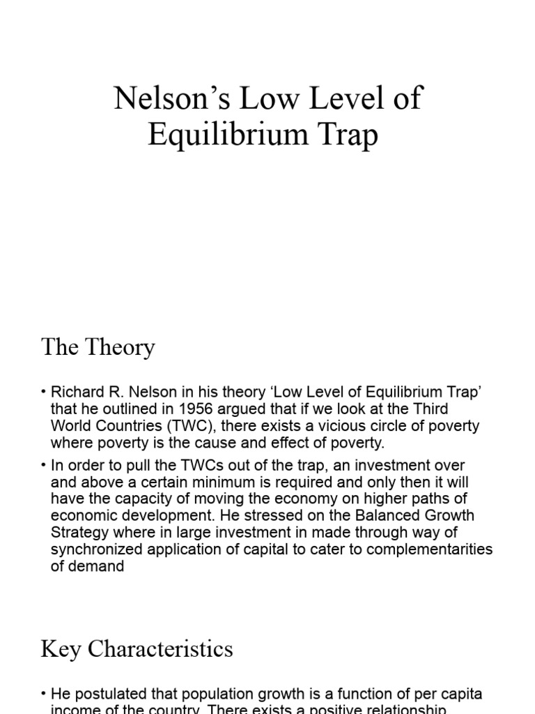 Nelson's Low Level of Equilibrium Trap | PDF | Human Migration ...