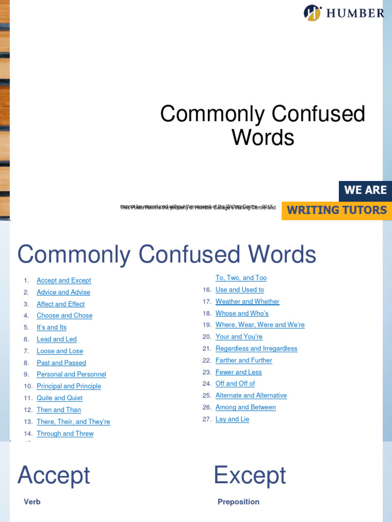 Commonly Confused Words PDF | PDF | Verb | Noun