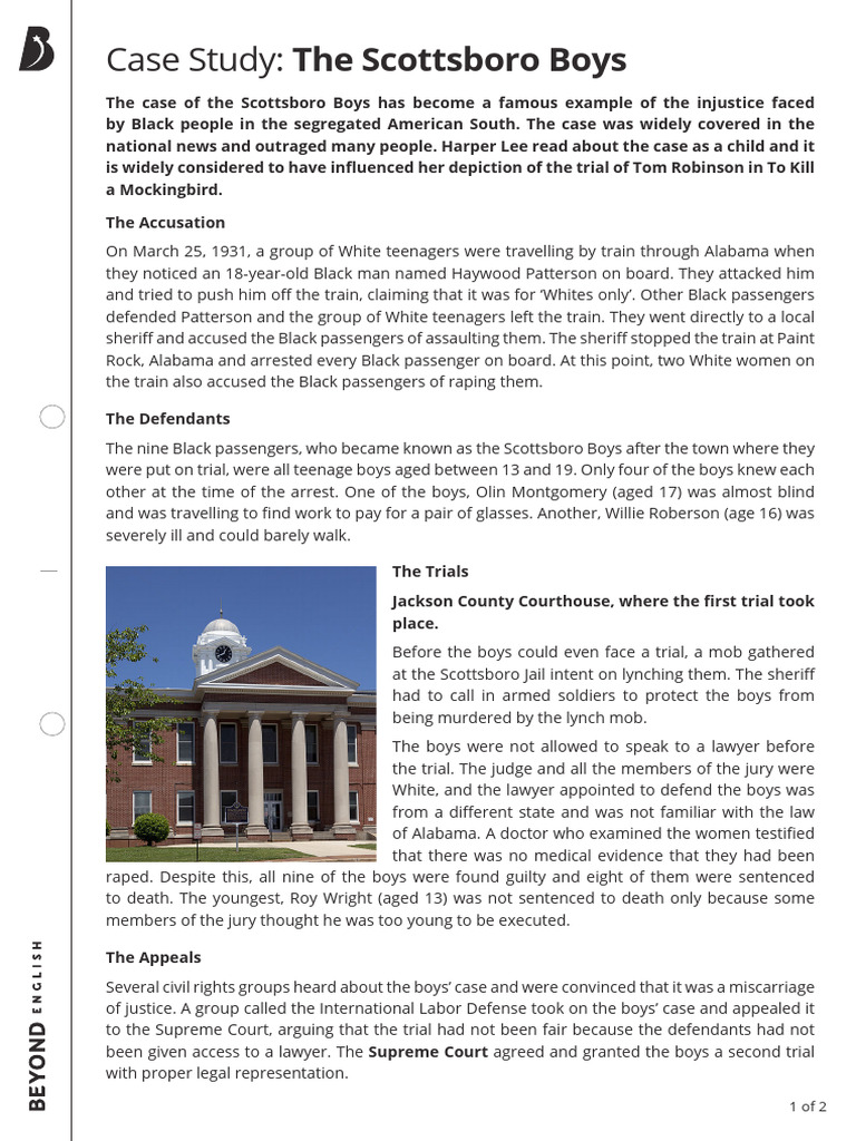 Case Study The Scottsboro Boys TKAM L1 | PDF | Public Law | Legal Procedure