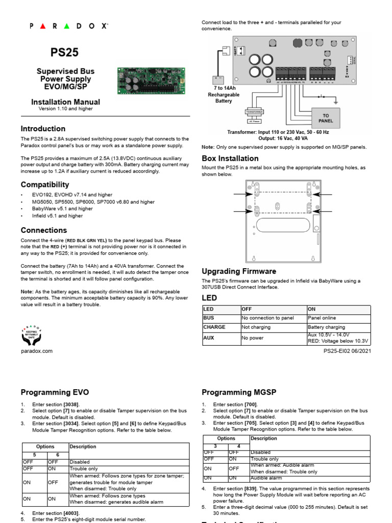 PS25 Installation Manual | PDF | Power Supply | Alternating Current