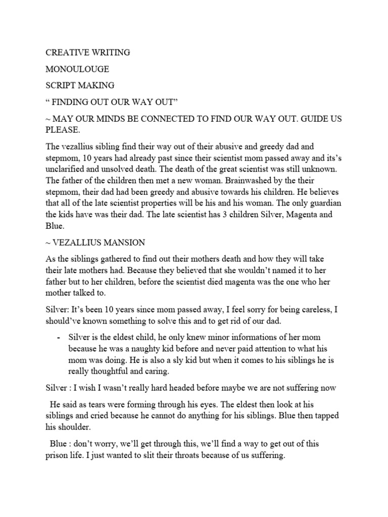 Creative Writing | PDF | Chemical Elements | Atoms