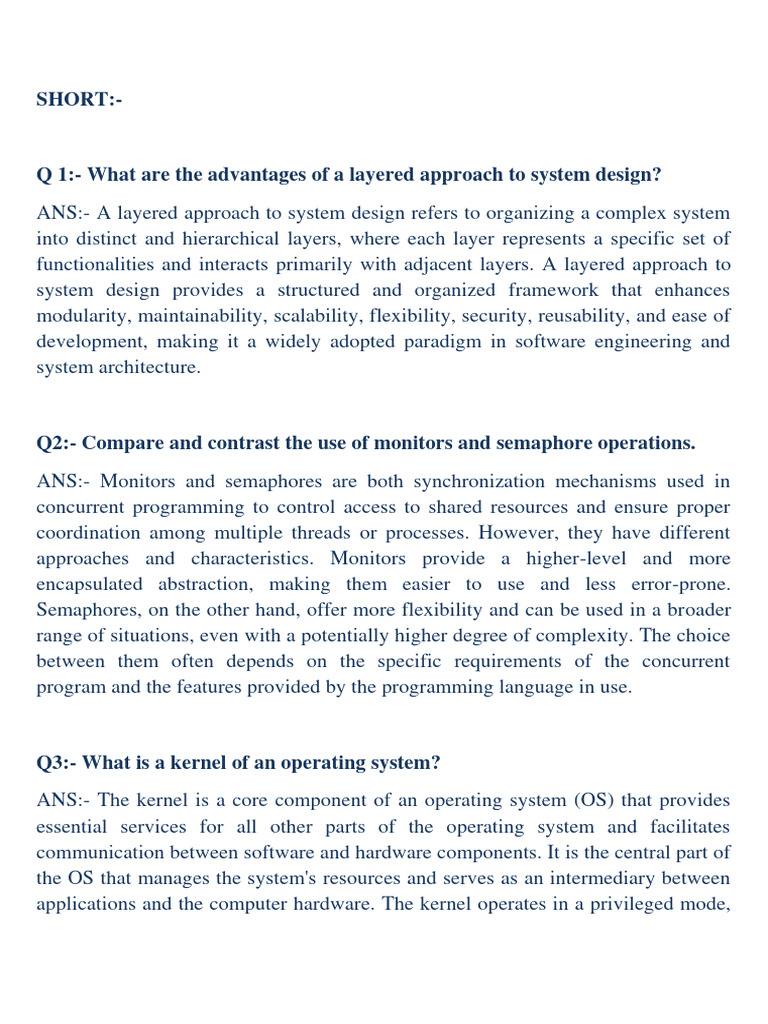 Previous Year Question Ans | PDF | Process (Computing) | Scheduling (Computing)