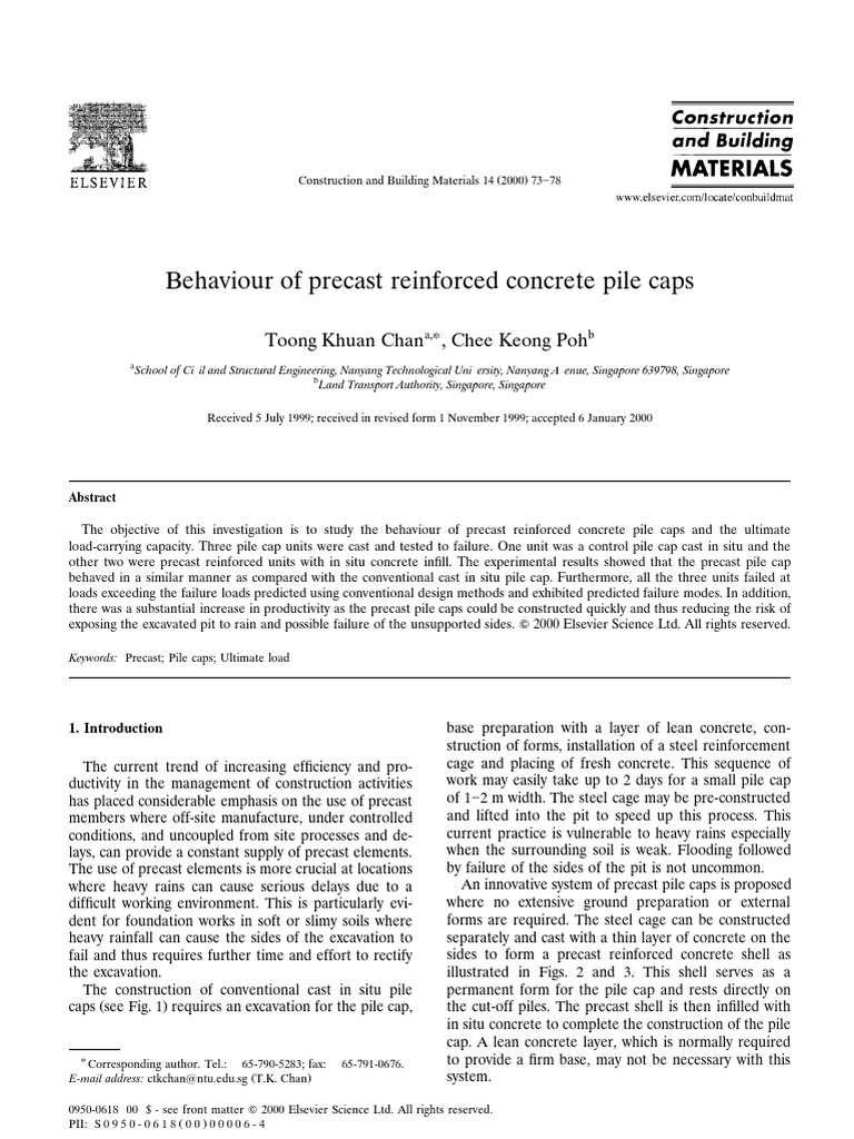 Behaviour of Precast Reinforced Concrete Pile Caps | PDF | Fracture ...