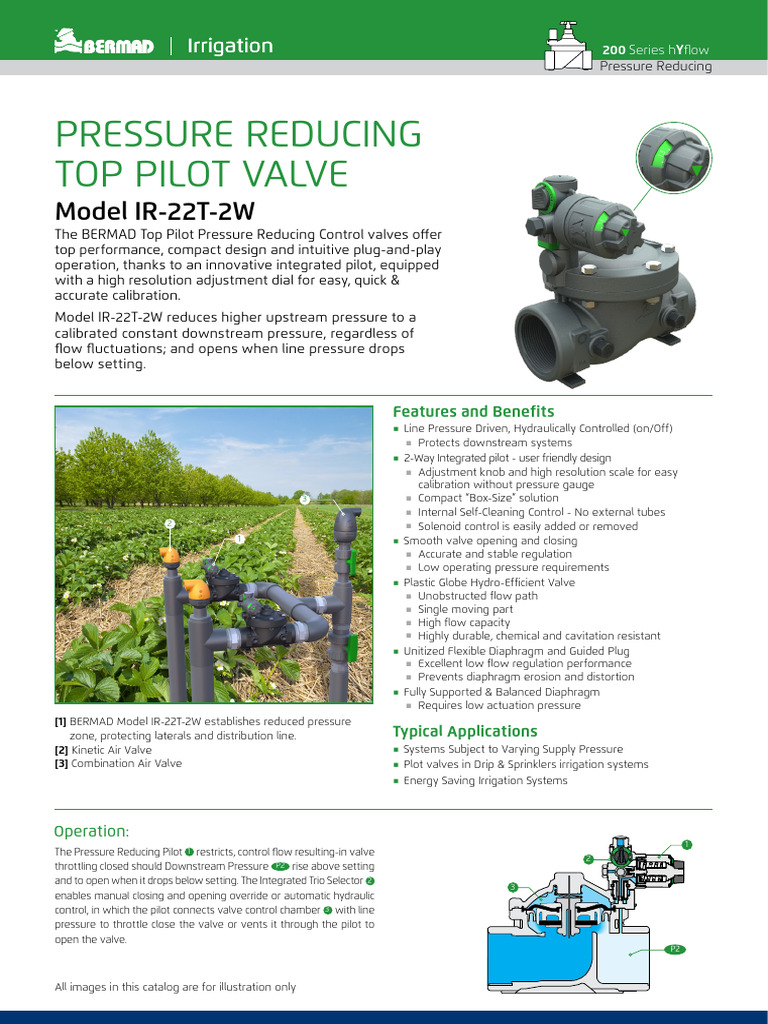 BERMAD 200 Series Pressure Reducing Valves | PDF | Valve | Mechanical ...
