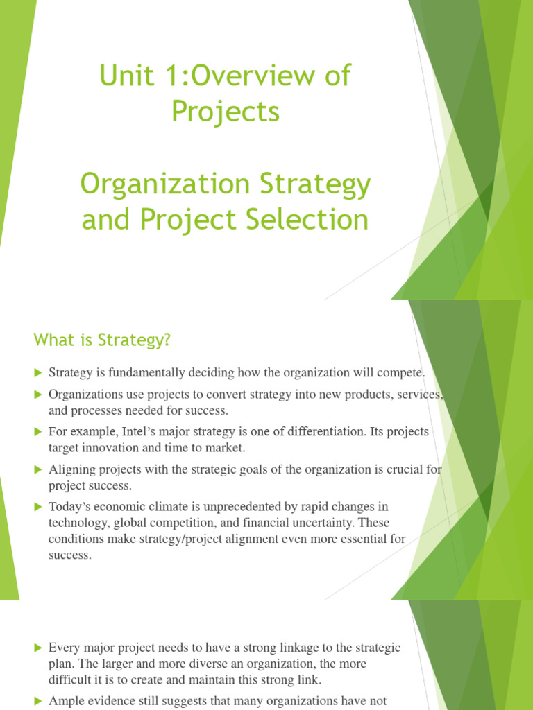 Unit 1 - Overview of Project - PPT2 | PDF | Strategic Management | Supply Chain