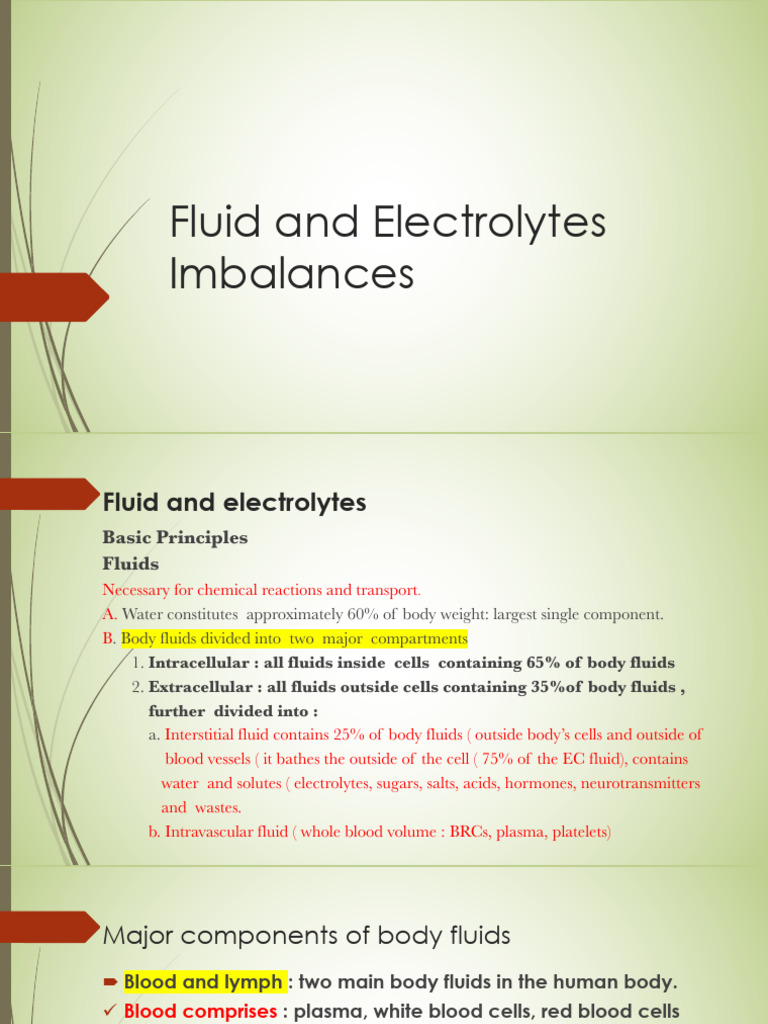 Fluids and Electrolytes | PDF | Electrolyte | Physiology