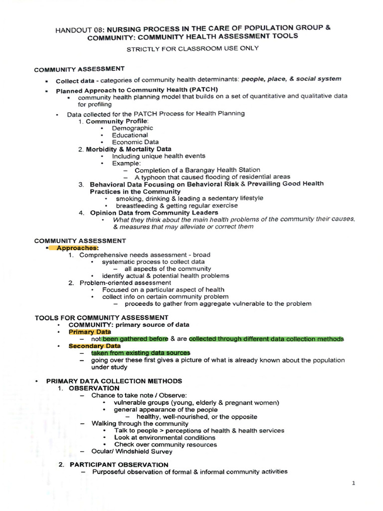CHN Handout 8 | PDF