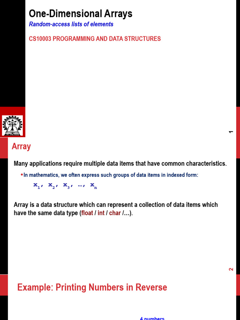 06 Arrays | PDF | Computer Science | Computing 06 Arrays | PDF | Computer Science | Computing