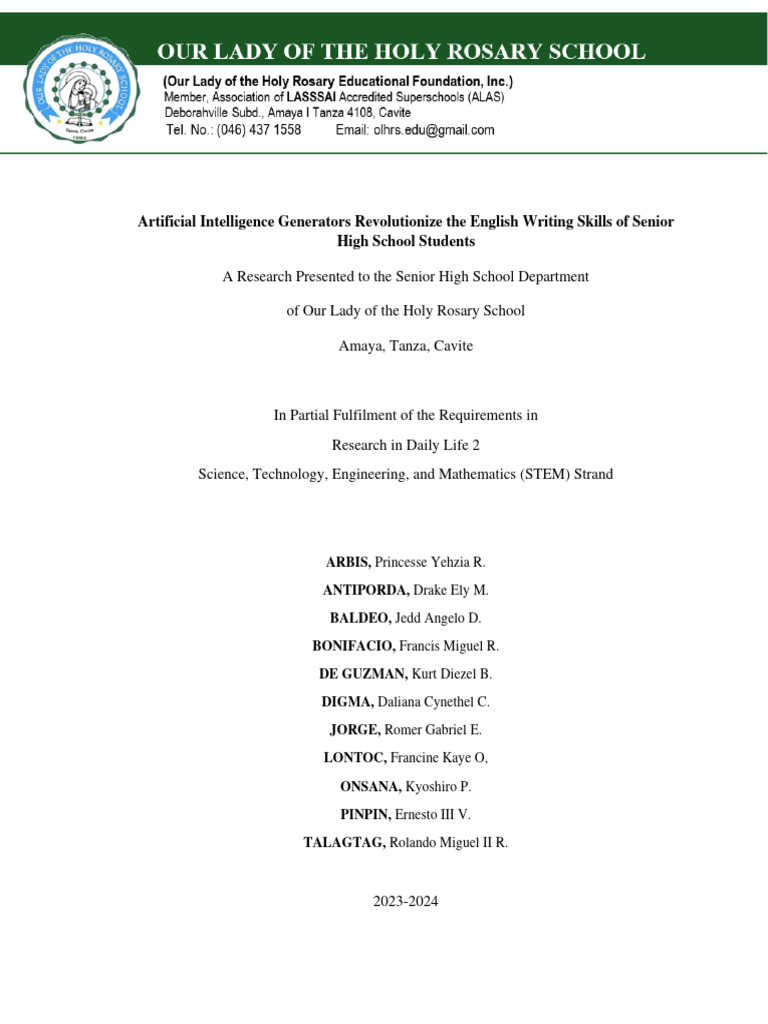 5th - Artificial Intelligence Generators Revolutionize The English Writing Skill of The Senior ...