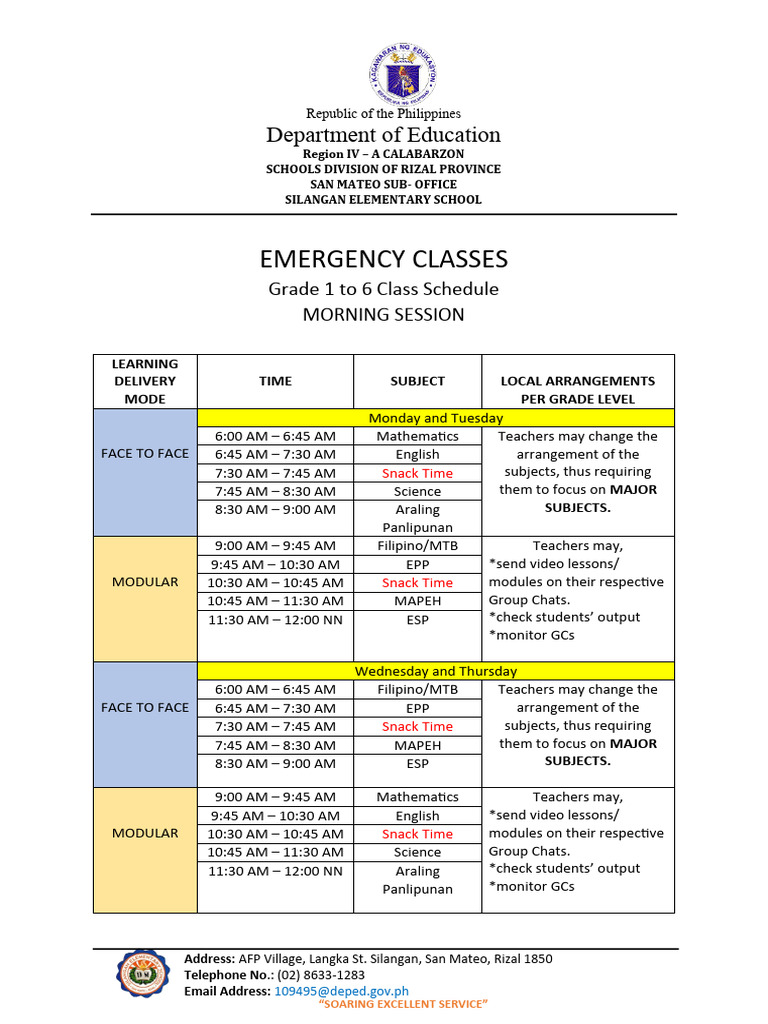 Ses Class Program Emergency Class | PDF