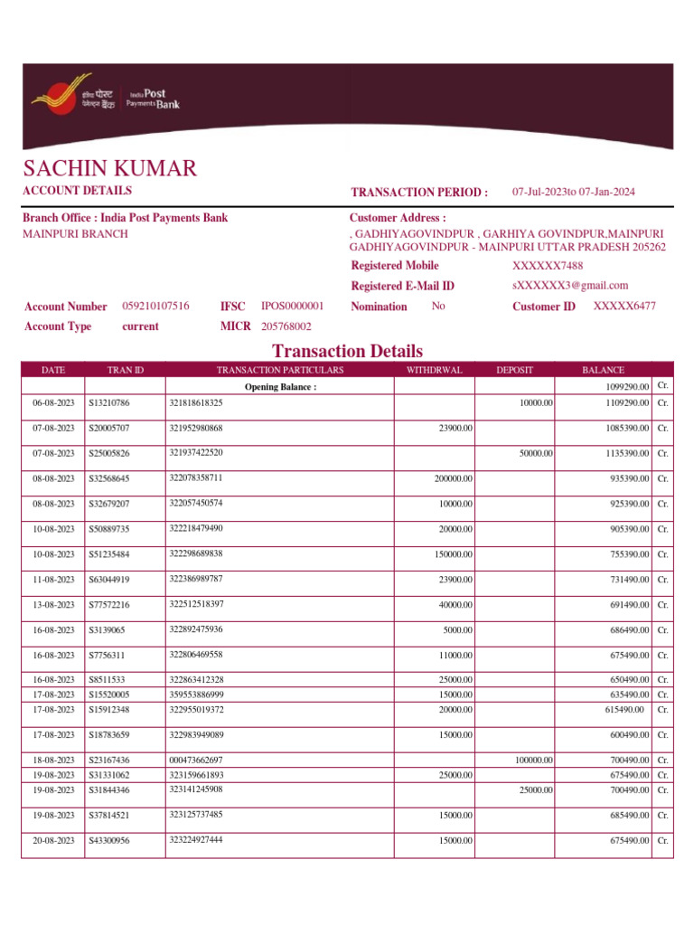 AccountStatement Report 6046416477 07012024 07 15 | PDF | Mobile App | Information Appliances