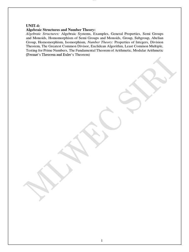 MFCS Unit4 | PDF | Group (Mathematics) | Group Theory