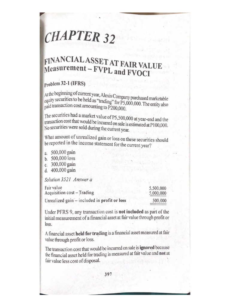 Chapter-32 Financial Asset at FVPL | PDF