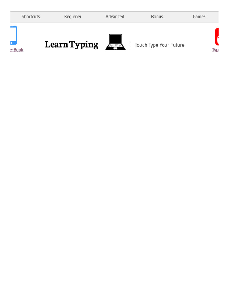 Beginner Typing Practice Exercises | PDF | Office Work | Writing Implements