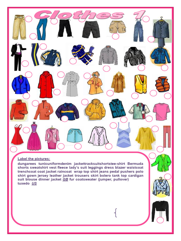 Clothing Item Labels List | PDF