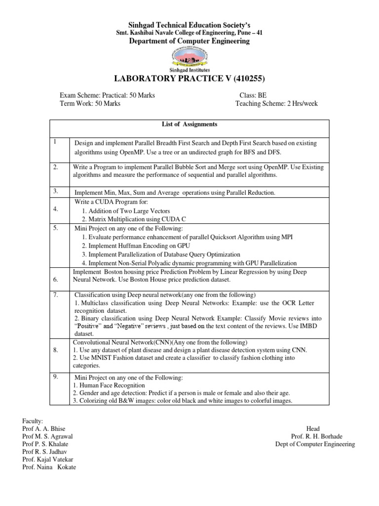 LP5 List of Assignments | PDF | Statistical Classification | Deep Learning