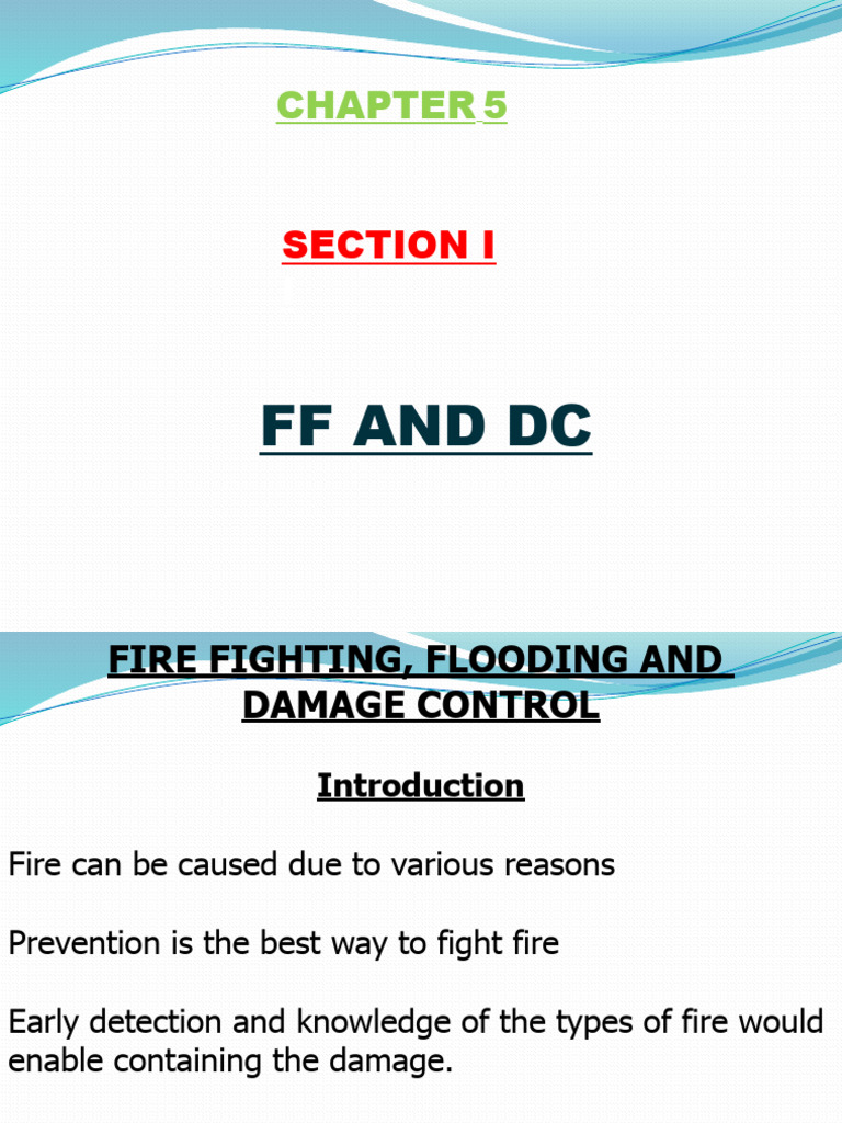 CHAPTER 5.1 Type of Fire, Extinguishers, FF | PDF | Fires | Firefighting