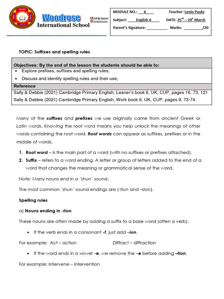 Module 6 Grammar | PDF | Word | English Language
