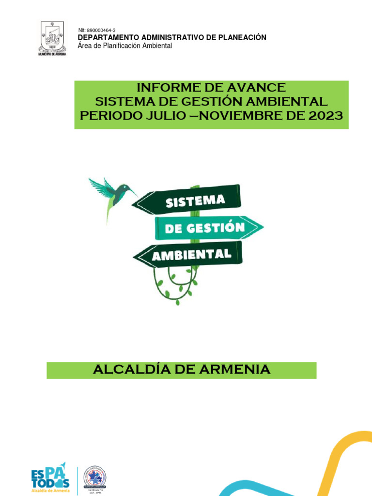 Informe de Gestion Sga | PDF | Planificación | Entorno natural
